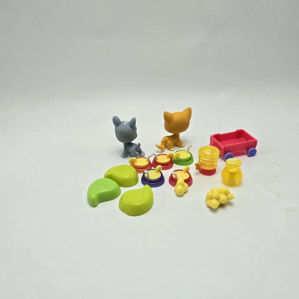 Littlest Pet Shop LPS Lemonade Stand Dog 857 & Cat 855 W/accesories ...