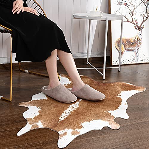 Small Cowhide Rug Accent Western Rug, 2.3x3.6ft Cow Rug S (2.3x3.6ft ...