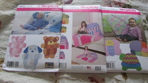 BRAND NEW UNCUT Simplicity 4993, 1822, 8033 Rag Quilts Animals Great ...