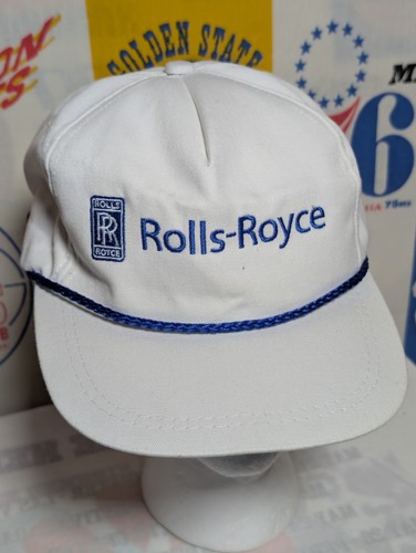 Vintage Rolls Royce Adjustable Hat Usa Made White And Blue | eBay