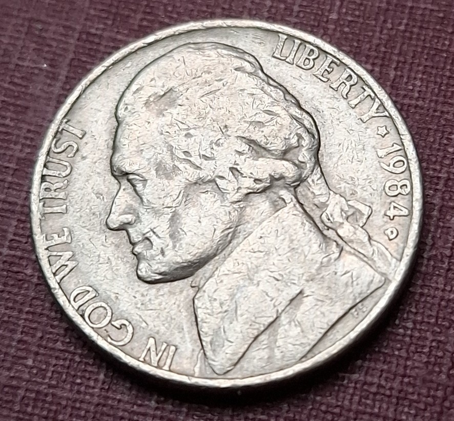 Pièce de monnaie 5 cents "Jefferson Nickel" 1984 États-Unis | eBay