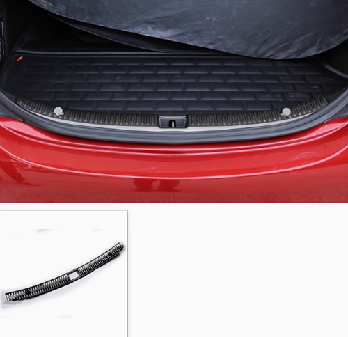 2PCS Black titanium Trunk guard cover Trim For Mercedes Benz C200 2015 ...