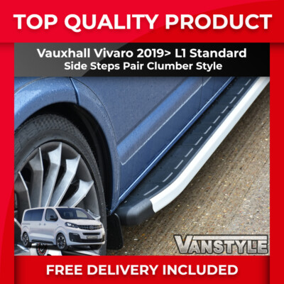 FITS VAUXHALL VIVARO 19> L1 ALUMINIUM SIDE STEP CLUMBER STYLE RUNNING ...