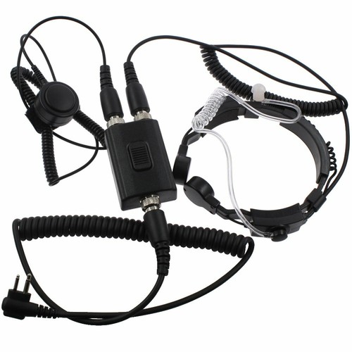 Police FBI Throat Mic Microphone Covert Tube Earpiece for Motorola ...