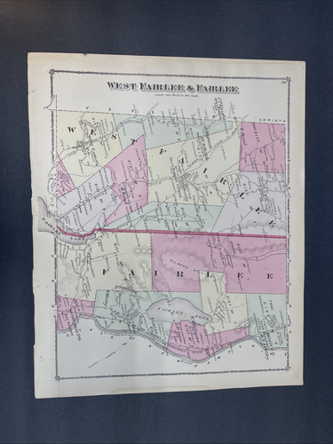 1877 Antique Map of West Fairlee VT - Fairlee Vermont | eBay