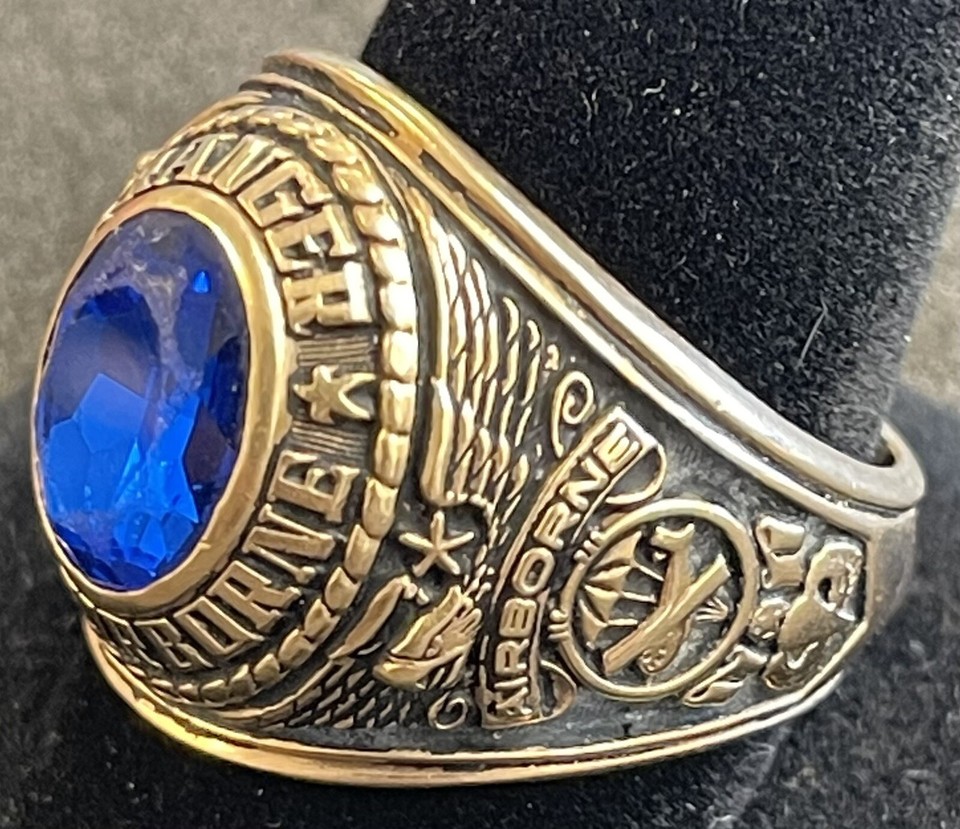 14K Solid Gold US Army Airborne Ranger Ring ...