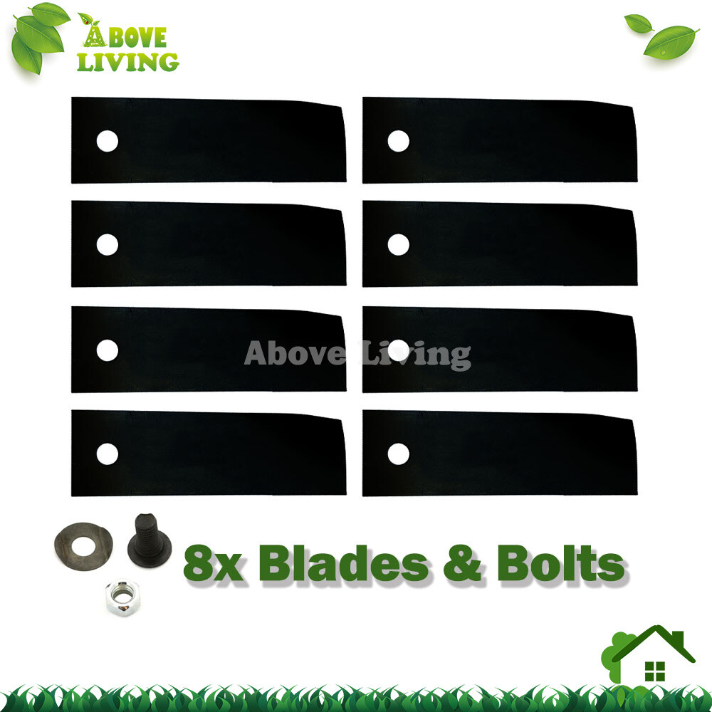 8X Blade & Bolt For Rover Lawn King Rancher Ranger Raider & Colt 1866 ...