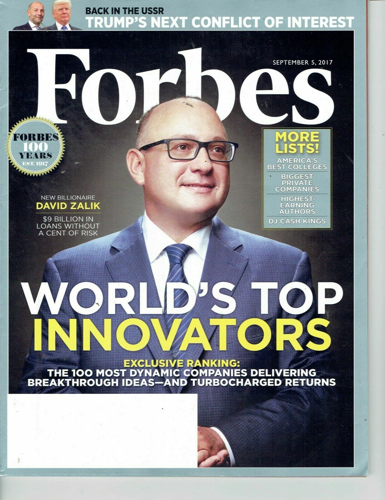 Forbes Magazine, Sep 5, 2017: David Zalik, Top Innovators, Best Lists ...