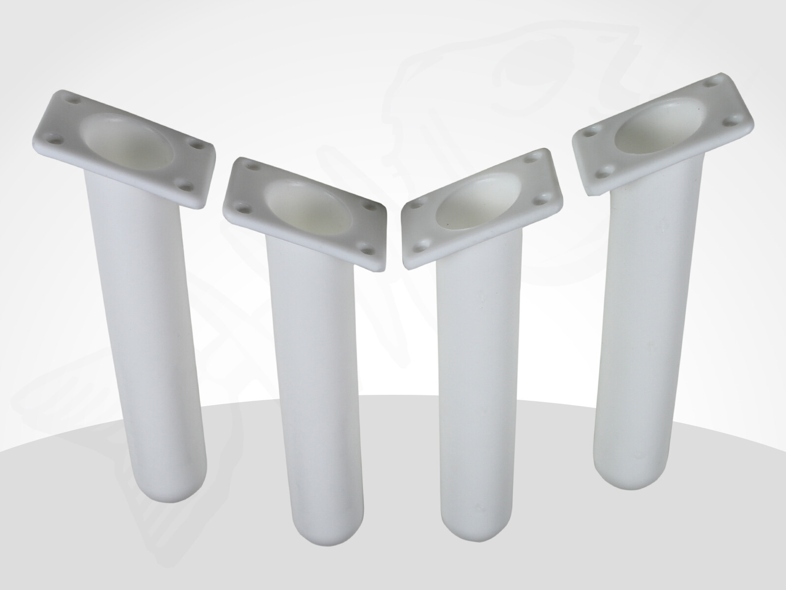 4X WHITE Flush Mount Square ROD HOLDER Angled with Gimbal Pins Fish ...