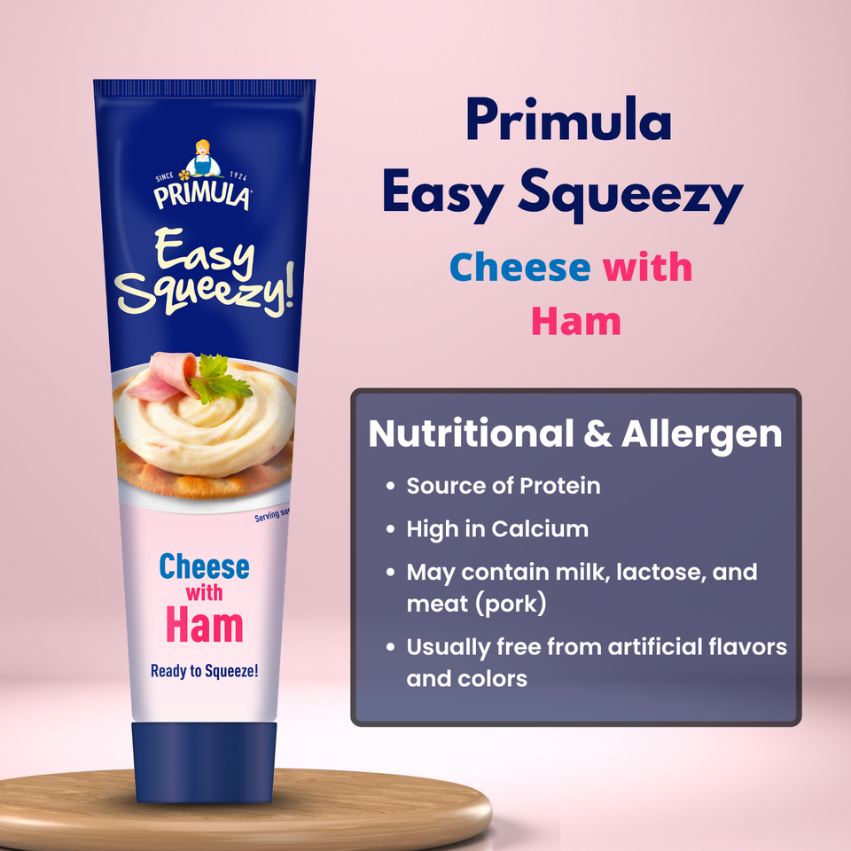 Primula Easy Squeezy Cheese with Ham Ready to Use Spread 100g - 1 to 6 Tube | eBay UK