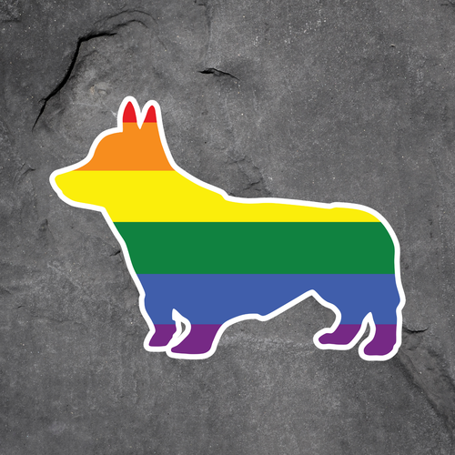 Rainbow Corgi Sticker Vinyl Decal LGBTQ Pride Dog Silhouette Cute | eBay