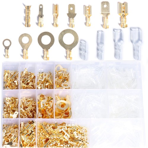 Electrical Wire Crimp Terminal Spade Insulated Connector Ring Lug ...