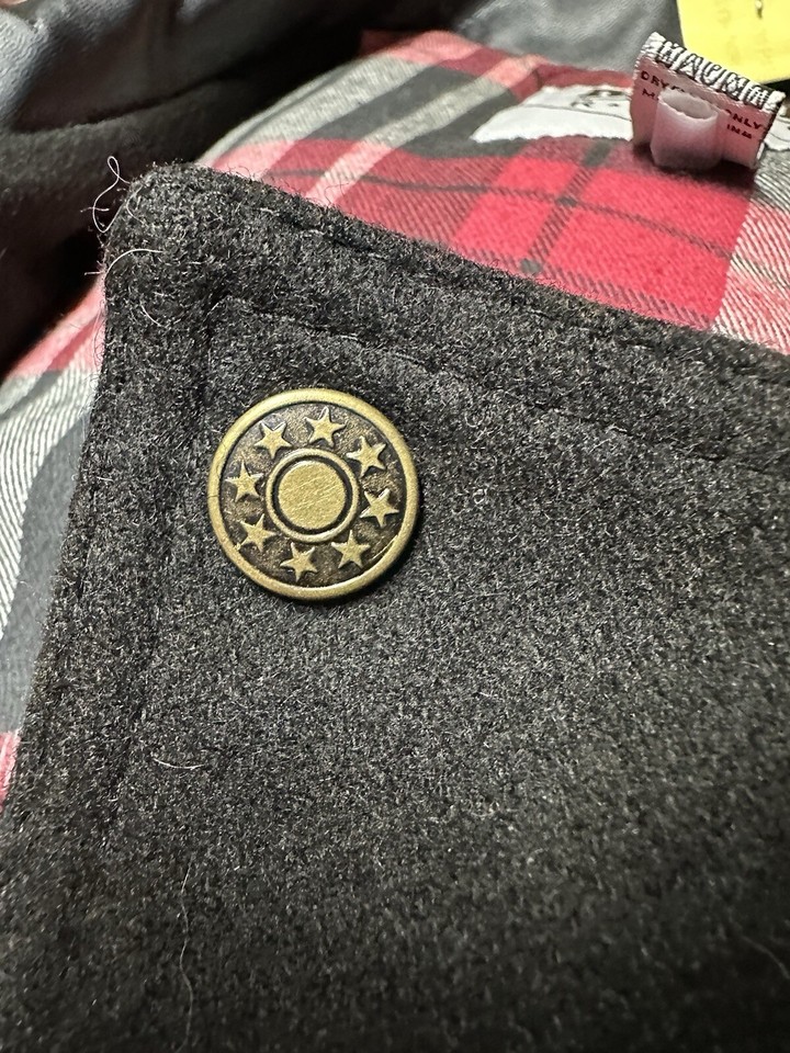 RANCH COAL BLACK RESISTOL RANCH MENS BLACK YOKE BUFFALO PLAID COWBOY ...