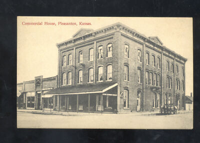 PLEASANTON KANSAS DOWNTOWN COMMERCIAL HOUSE VINTAGE POSTCARD MOUND CITY ...