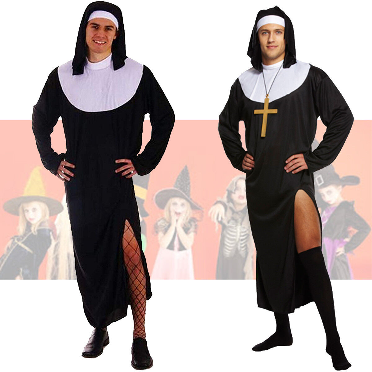 Male Nun Mens Fancy Dress Up Outfit Religious Church Costume Adult Inc ...