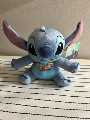 Lilo & Stitch Disney Stitch w/ Lei Hawaiian Flowers Stuffed Toy Plush ...