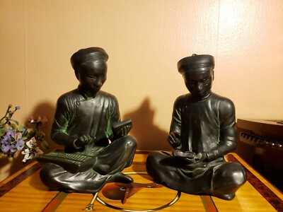 Vintage Austin Productions USA Pair Of Chinese Scribe And Mathematician ...
