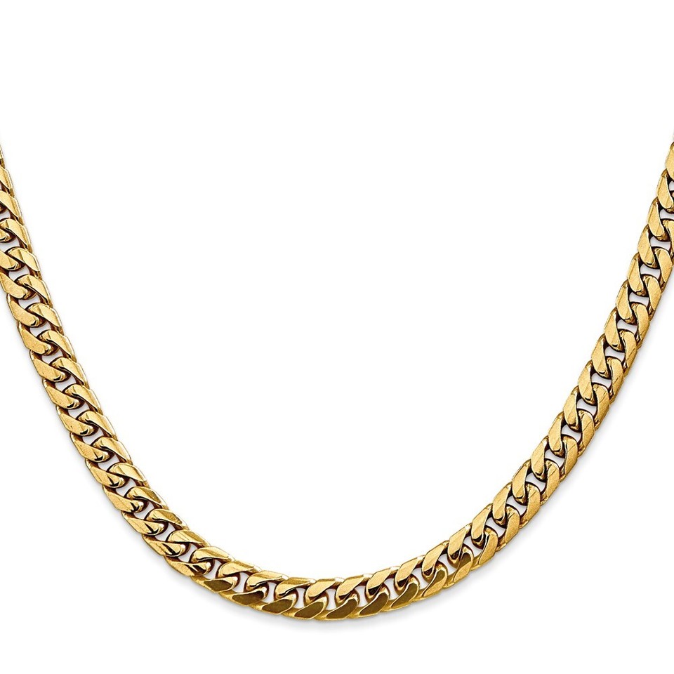 Real 14K Yellow Gold 28 inch 5mm Solid Miami Cuban Link Chain | eBay