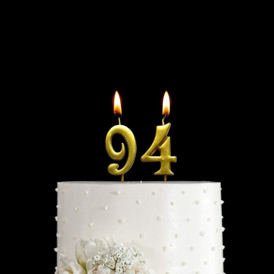 Gold Number 94 Birthday Candle 94th Numeral Cake Topper for Party ...