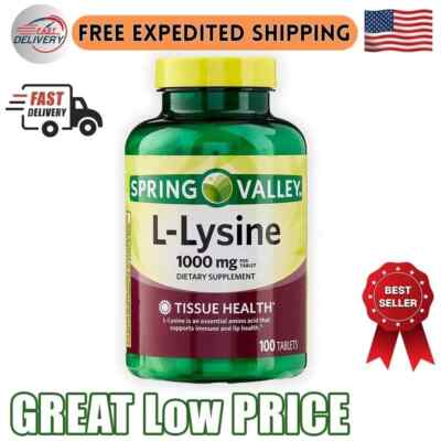 Spring Valley L-lysine Tablets 1000 mg 100 Tablets Fresh Stock Free ...