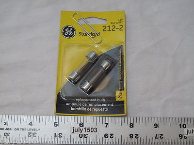 (2) New GE 212-2 Miniature Lamp Bulb 10w Courtesy 12 volt mini cap T3 ...