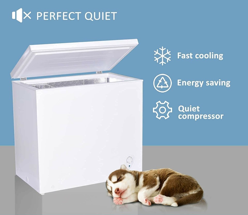 Chest Freezer 5 Cubic Feet Deep Freezer Frozen Food Storage Basket ...