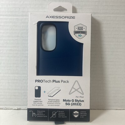 Axessorize PROTech Plus Pack Case With Screen Protector For Moto G 5G 2022 -Blue | eBay