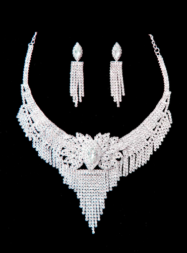 XL Collana Orecchini Set Gioielli Collier Sposa Matrimonio Argento | eBay