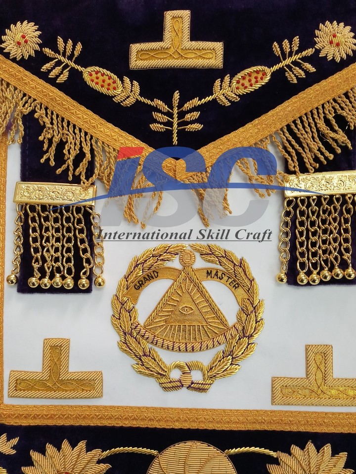 Masonic Regalia Deputy Grand Master 100% LAMBSKIN APRON With Chain ...