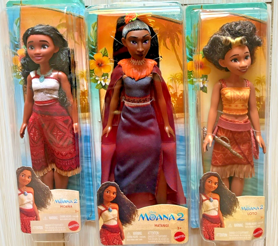 Set Of 3 Disney Moana 2 Loto, Moana, & Matangi Dolls New 3+ | eBay