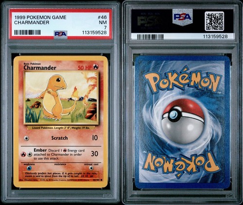 Charmander PSA 7 Shadowless Base Set #46/102 Pokemon 1999 | eBay