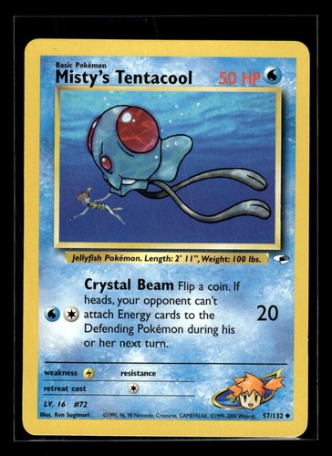 2000 Pokemon Gym Heroes #057/132 Misty's Tentacool Uncommon Mint+ | eBay