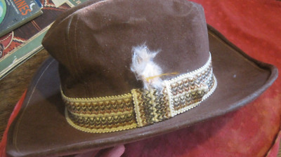VTG Western/Cowboy SUEDE Hat United Hatters Millenery Union USA SZ L 7 ...