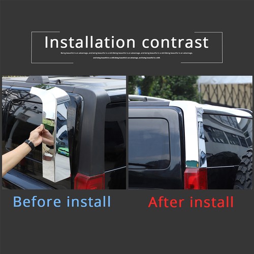 Silver ABS Rear Side D-Column TrIm Car Accessories Cover For Hummer H3 ...