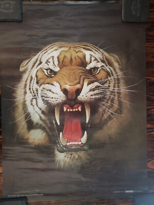 Gino D'achille Vintage Roaring Tiger Poster 1986 Scandecor Rare | eBay