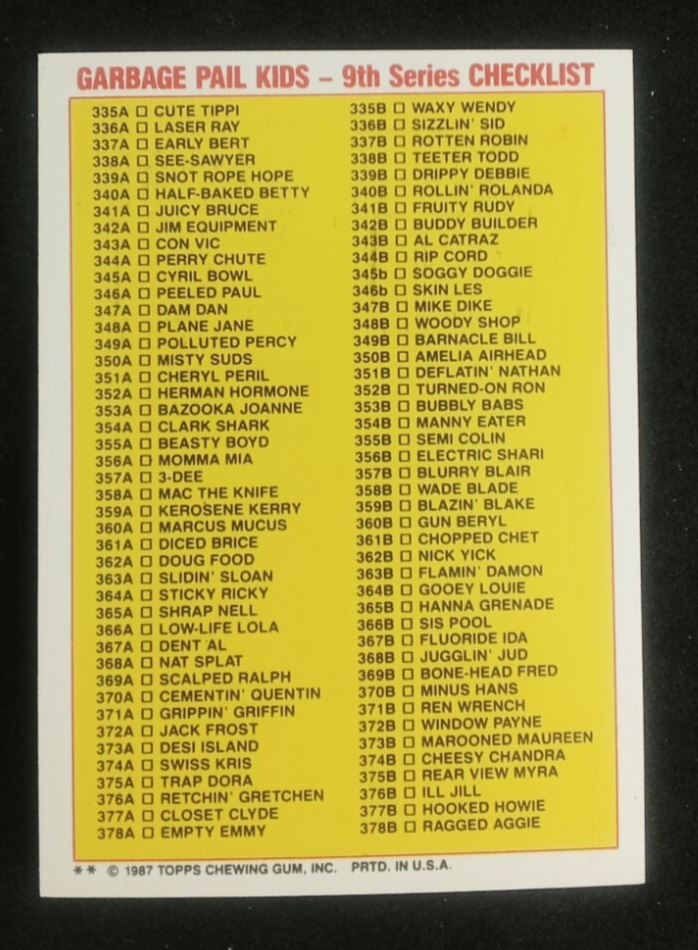 1987 Topps Garbage Pail Kids Series 9 Rotten Robin #337b 2*(C) | eBay