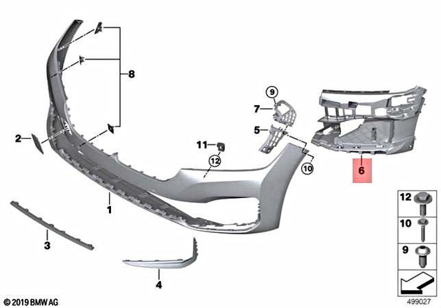 Genuine OEM Bumper Cover Support Rail for BMW 51117475185 for sale ...