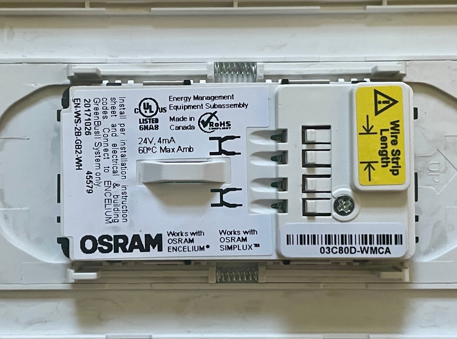 Osram / Encelium 2-button WS Series Wallstation - EN-WS-2B-GB2-WH | eBay