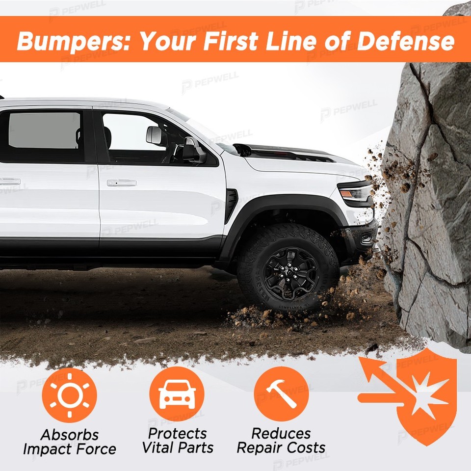 Replacement Front Bumper Face Bar for 2019-2024 Dodge Ram 1500 w Fog ...