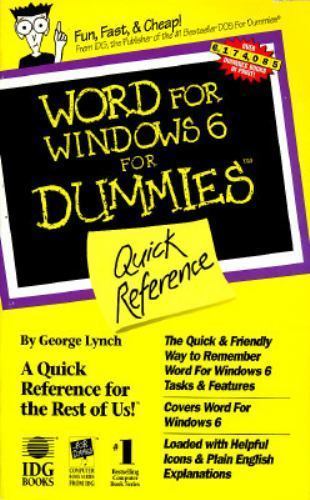 Word for Windows 6 for Dummies Quick Reference by 9781568840956| eBay