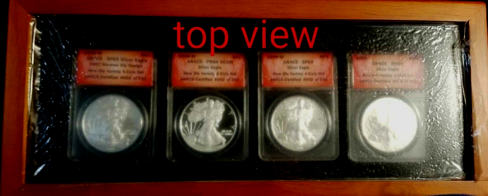 2008-W Silver Eagle 4 Coin Set ANACS SP69 2007 REVERSE DIE-PR69 DCAM ...
