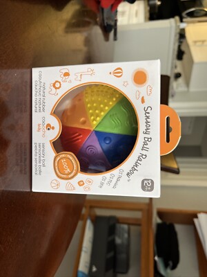 Pure Natural Rubber Sensory Ball Rainbow 4" - Baby Ball Toy, Promotes ...