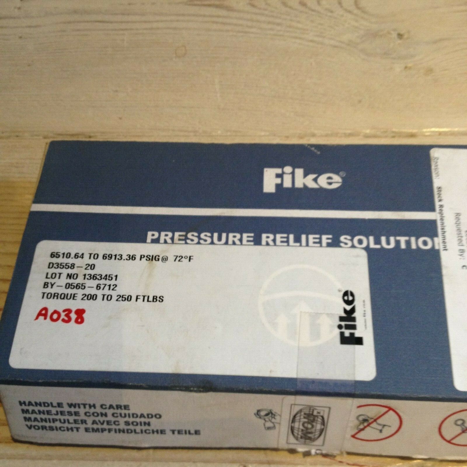 Fike Pressure Rupture Disc, SCRD-FSR, 2" D3558-20, Lot 1363451, BY-0565 ...