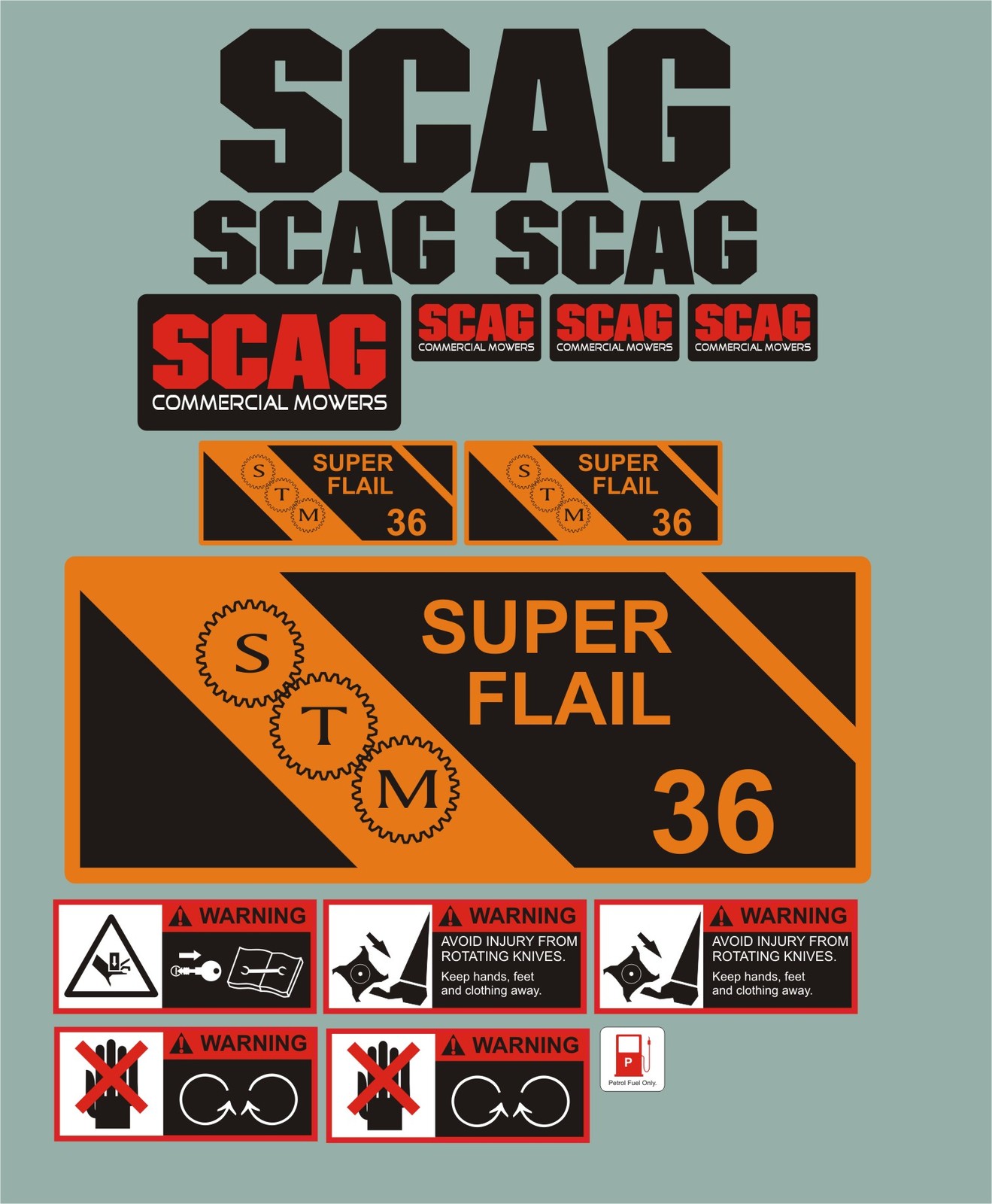 Scag Super Flail 36 Decal Kit | eBay UK