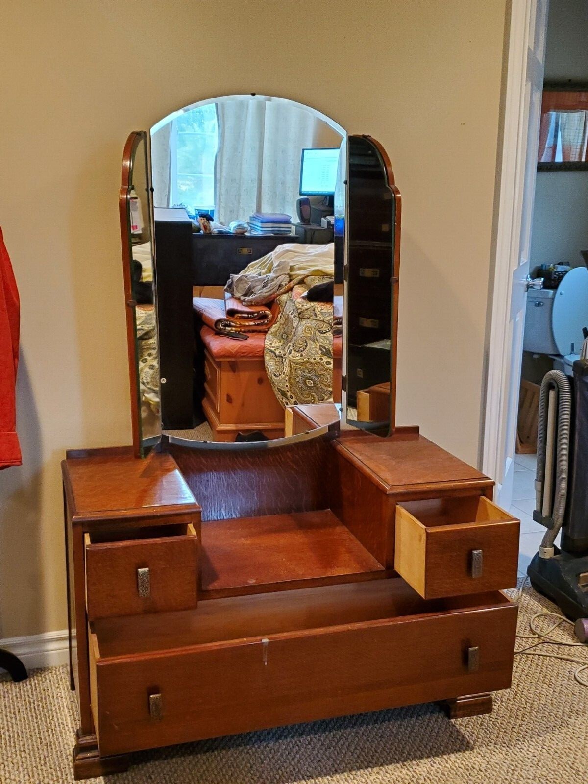 Antique Harris Lebus Art Deco Walnut Vanity (1920's-1930's) | eBay