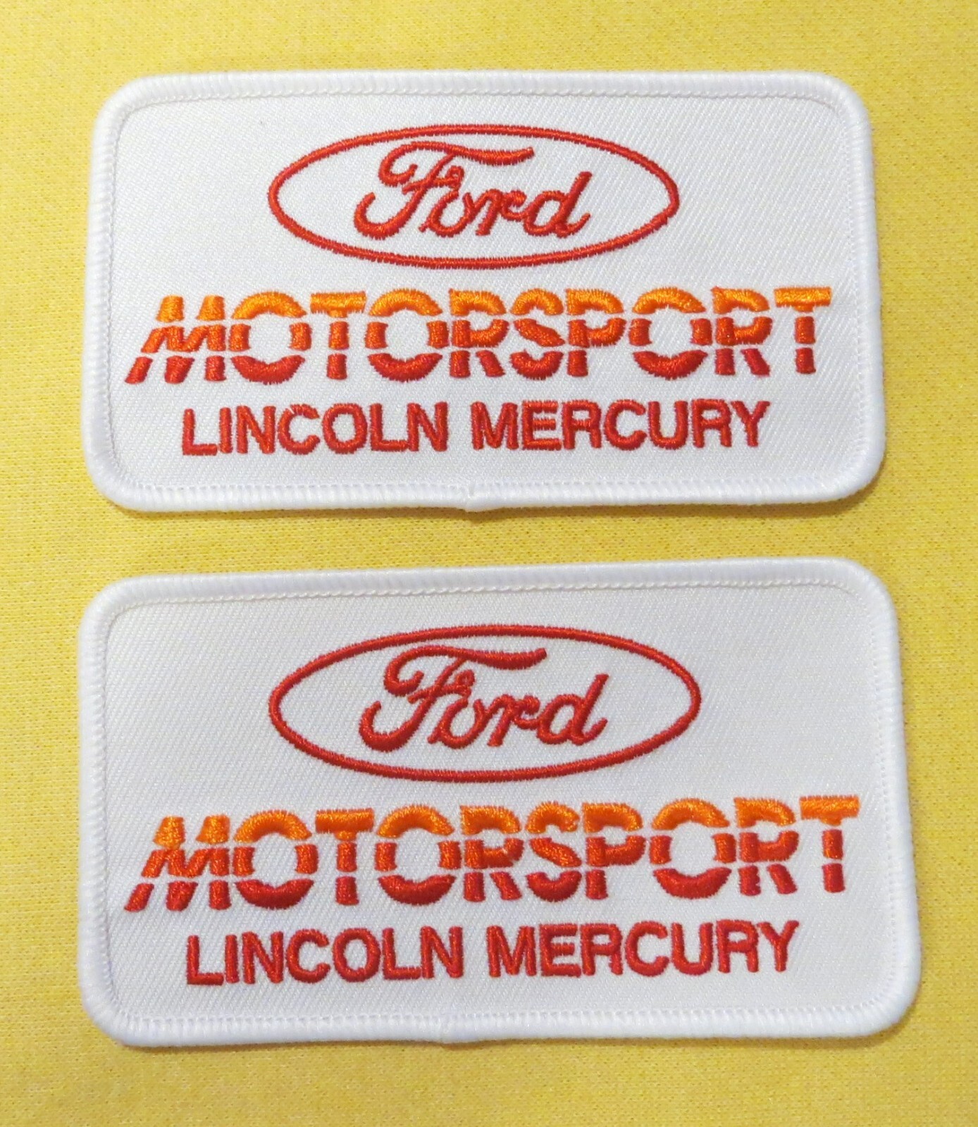 SET OF 2 - FORD MOTORSPORT LINCOLN MERCURY DEALER PATCHES ORIGINAL ...