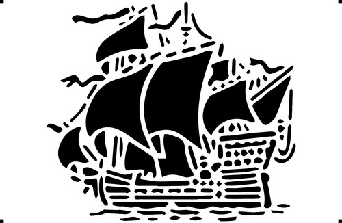 A4 A3 A5 Pirate Ship airbrush paint spray Reusuable stencil Premium ...