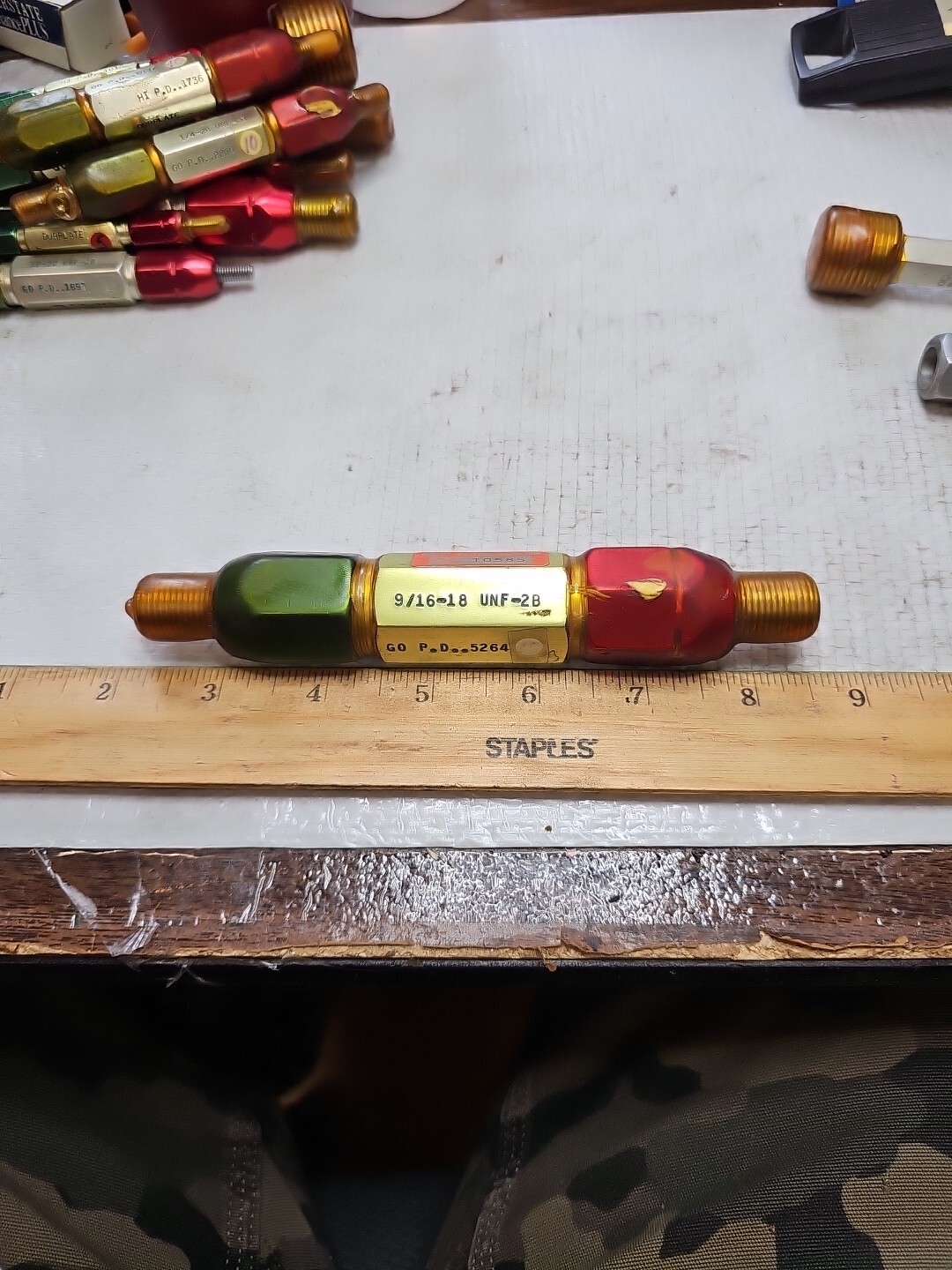 DOALL 9/16 - 18 UNF-2B Thread Plug Gage GO .5264/HI GOPD .5323 GAGE IN ...