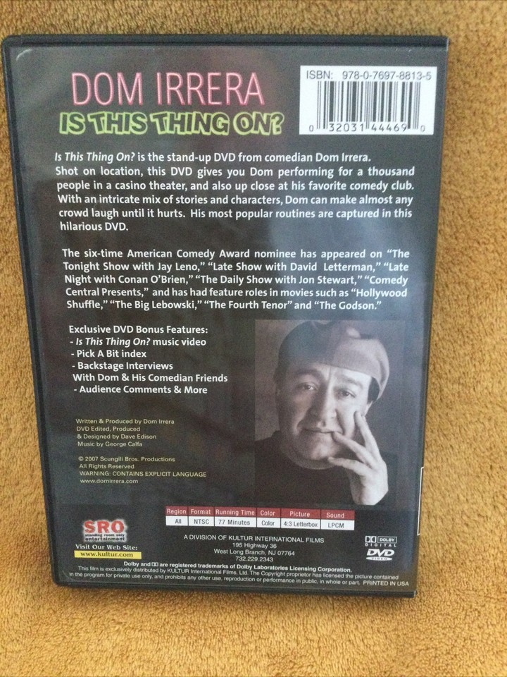 Dom Irrera: Is This Thing On (DVD, 2007) 32031444690 | eBay