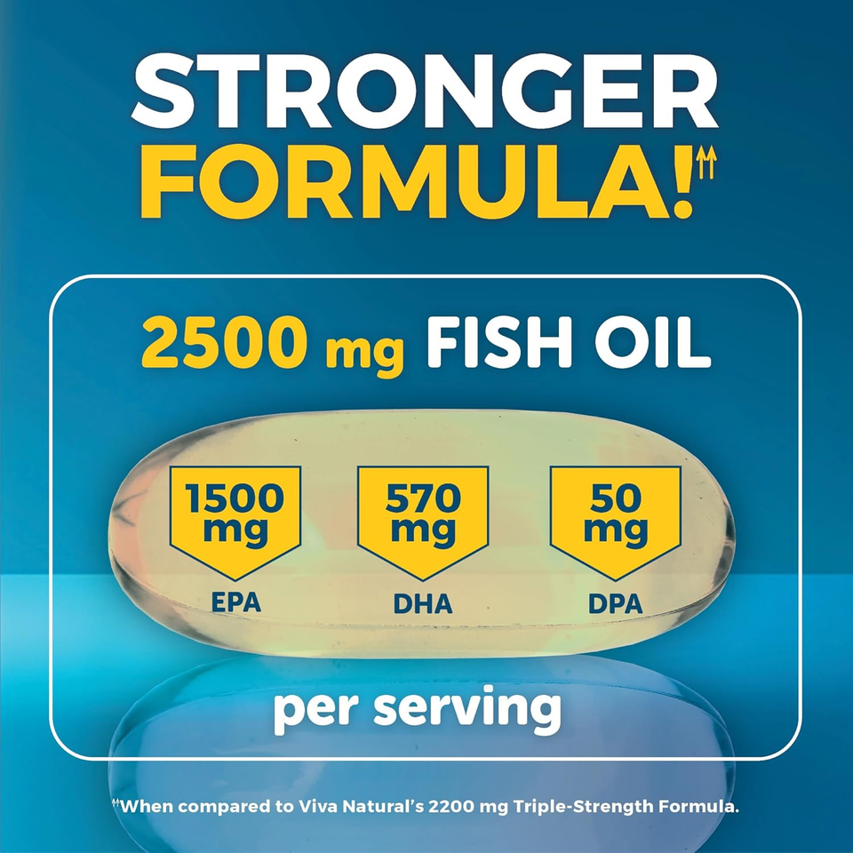 Fish Oil Supplement, 90 Capsules - Highly Concentrated Fish Oil, 2 ...
